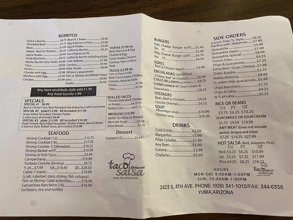 Tacos Marlyn Yuma, Yuma - Menu, Reviews (30), Photos (30) - Restaurantji