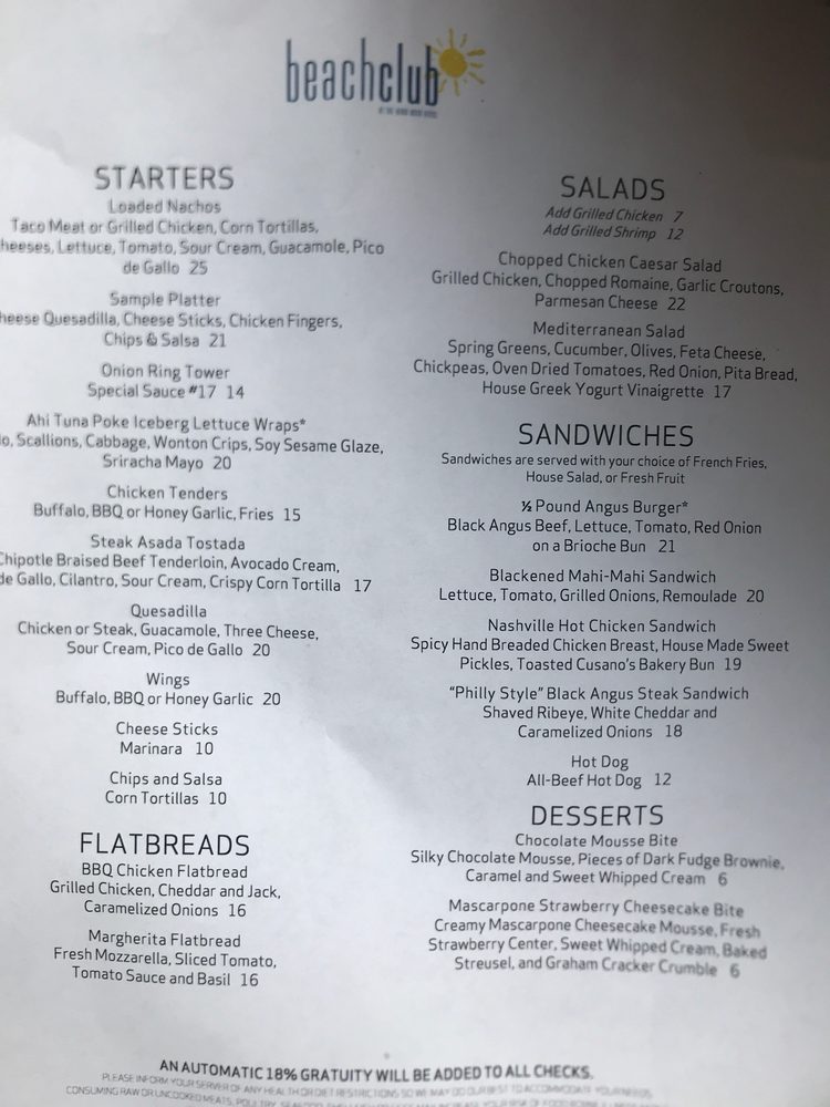 BeachClub, Orlando - Menu, Reviews (77), Photos (31) - Restaurantji
