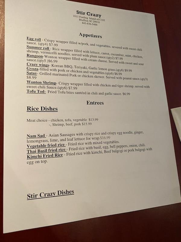 Stir Crazy, Bluffton - Menu, Reviews (176), Photos (44) - Restaurantji